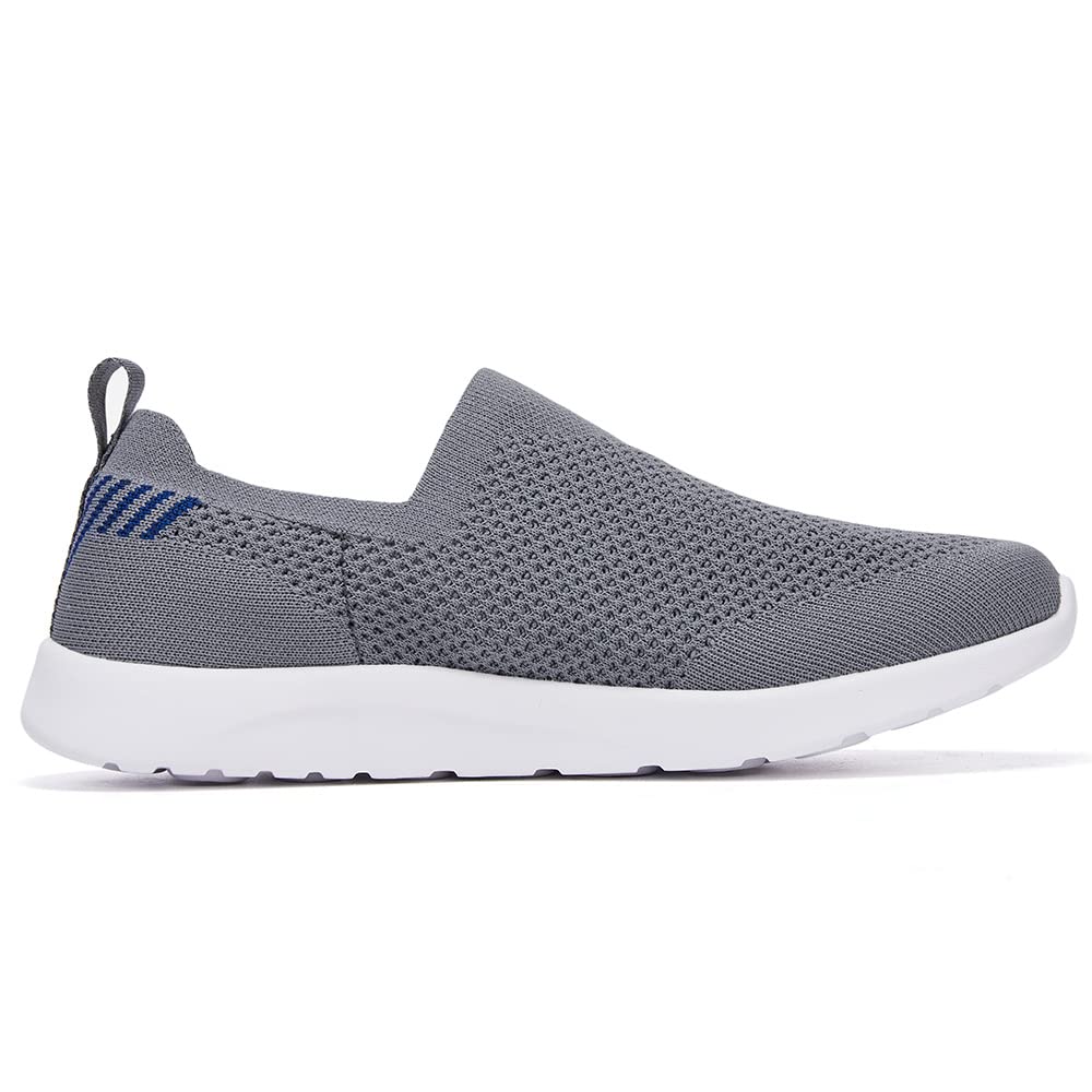 KOLILI Women's Walking Shoes Sock Sneakers Slip on Mesh Comfortable Running Shoes for Gym Travel Work, Dark Gray, US 7