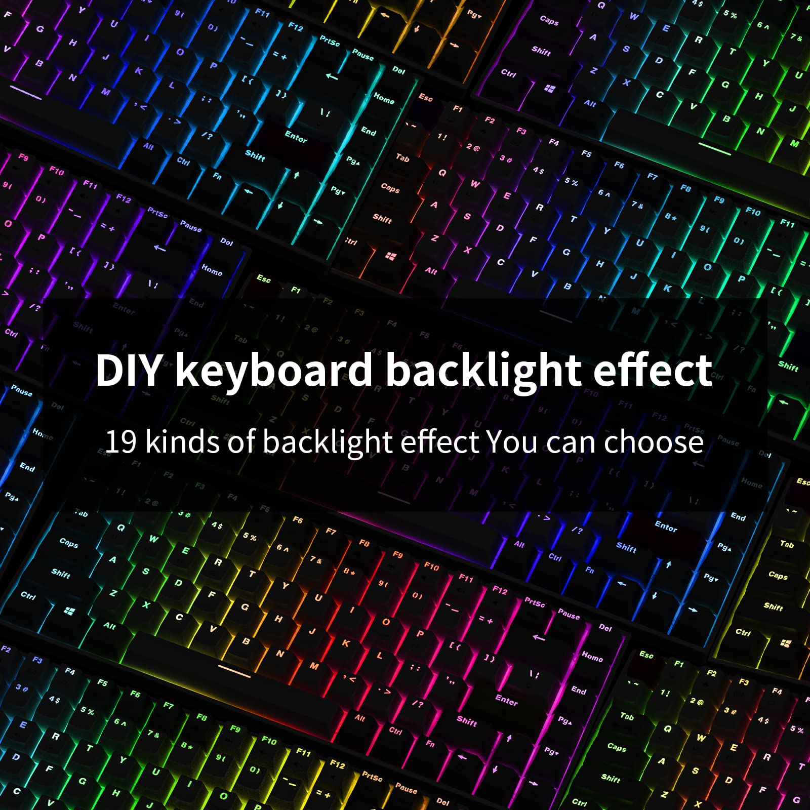 Newmen GM840 75% Gaming Keyboard,Wired/Bluetooth/2.4G Hot swappable Anti-Ghosting 84 Keys Mechanical Gaming Keyboard with RGB Backlit,for Windows Mac and Android (Blue)