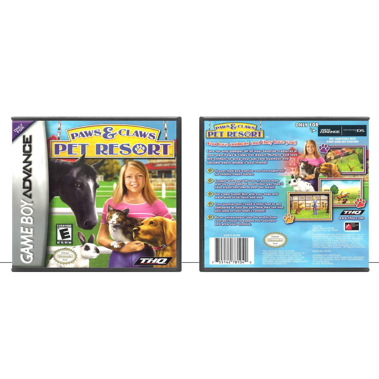 Paws & Claws: Pet Resort | (GBA) Game Boy Advance - Game Case Only - No Game