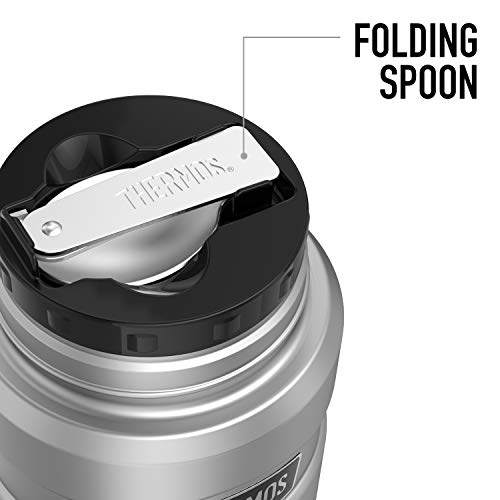 THERMOS Spider Man Spider Man Web STAINLESS KING Stainless Steel Food Jar with Folding Spoon, Vacuum insulated & Double Wall, 16oz