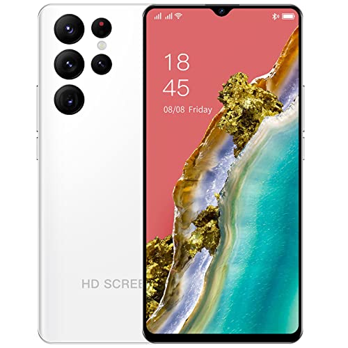 Unlocked Cell Phones, S22 Ultra 5G Android Smart Phone HD Full Screen Phone, 2+16GB RAM 6.53inch Touch Screen Dual SIM Mobile Cell Phone, Best for Father Childrens (White)