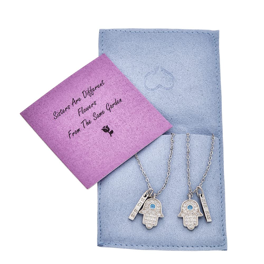 Hamsa Hand Necklaces Evil Eye Necklaces Sisters Necklaces God Protection Big Sister Little Sister
