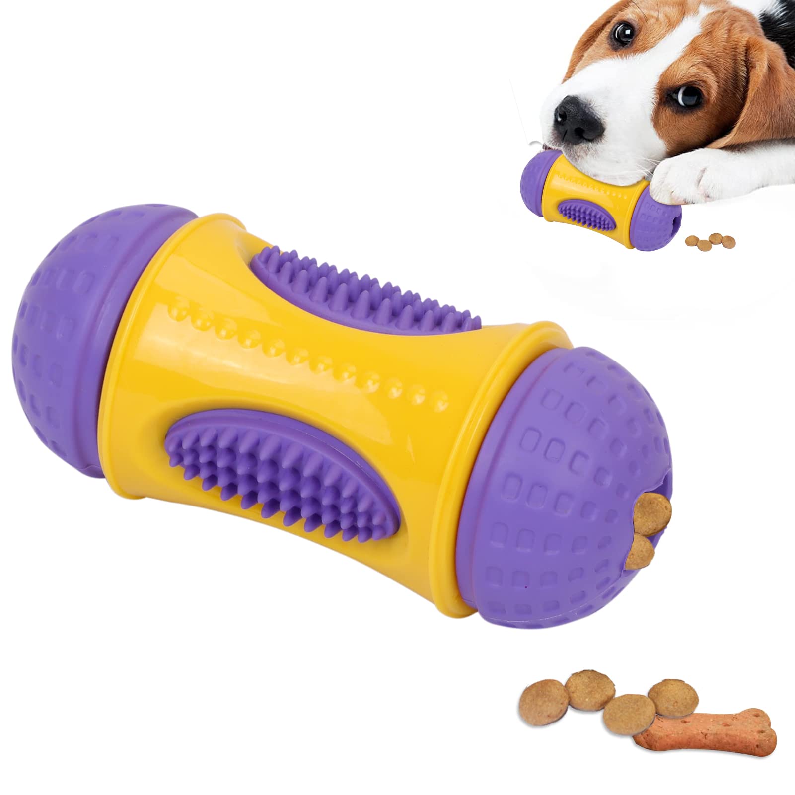 WWW Dog Chew Toys for Aggressive Chewers, Puppy Teething Chew Toy Tough Dog Toys with Natural Rubber for Small Medium Large Breeds, Teeth Cleaning and Gum Massage for Small Medium Large Dog,Red