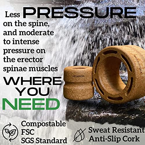 Inviguri Roller Yoga Wheel for Back & Neck Pain, with Spinal Groove. Medium to Deep Pressure for Heavy Duty Foam Rolling. Made from Natural Cork.