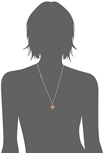 GUESS "Basic" Rose Gold Floral Ball Pendant Necklace, 24" + 2" Extender
