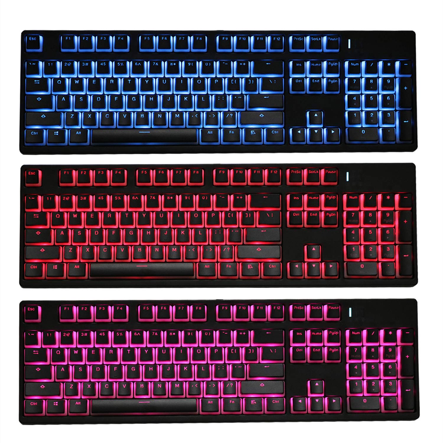 Happy Balls PBT Keycaps Backlit Doubleshot Keycap Set OEM Profile Cherry MX Key Caps for 104/87/60%/108 MX Switches Mechanical Keyboard(Black Pudding Combo)