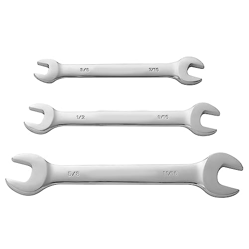 WINTOWIN Super-Thin Open End Wrench Set, 3 Piece SAE Including 3/8", 7/16", 1/2", 9/16", 5/8",11/16", Slim Wrench Set