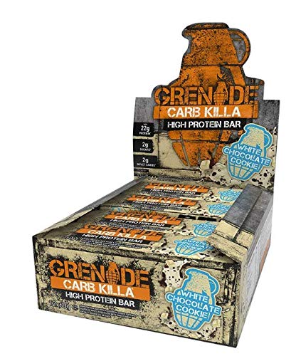 Grenade Carb Killa High Protein and Low Sugar Candy Bar, 12 X 60 g - White Chocolate Cookie