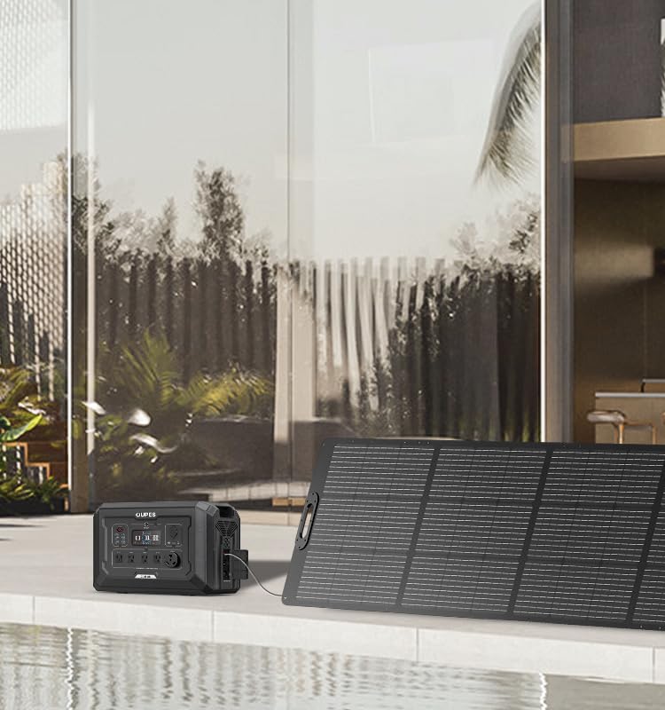 OUPES Portable Solar Panel 240W Compatible with Jackery, Best for OUPES 1200w/1800w/ 2400w Solar Generators, Ultra-Thin and Lightweight Design, High Conversion Efficiency Foldable Outdoor Black
