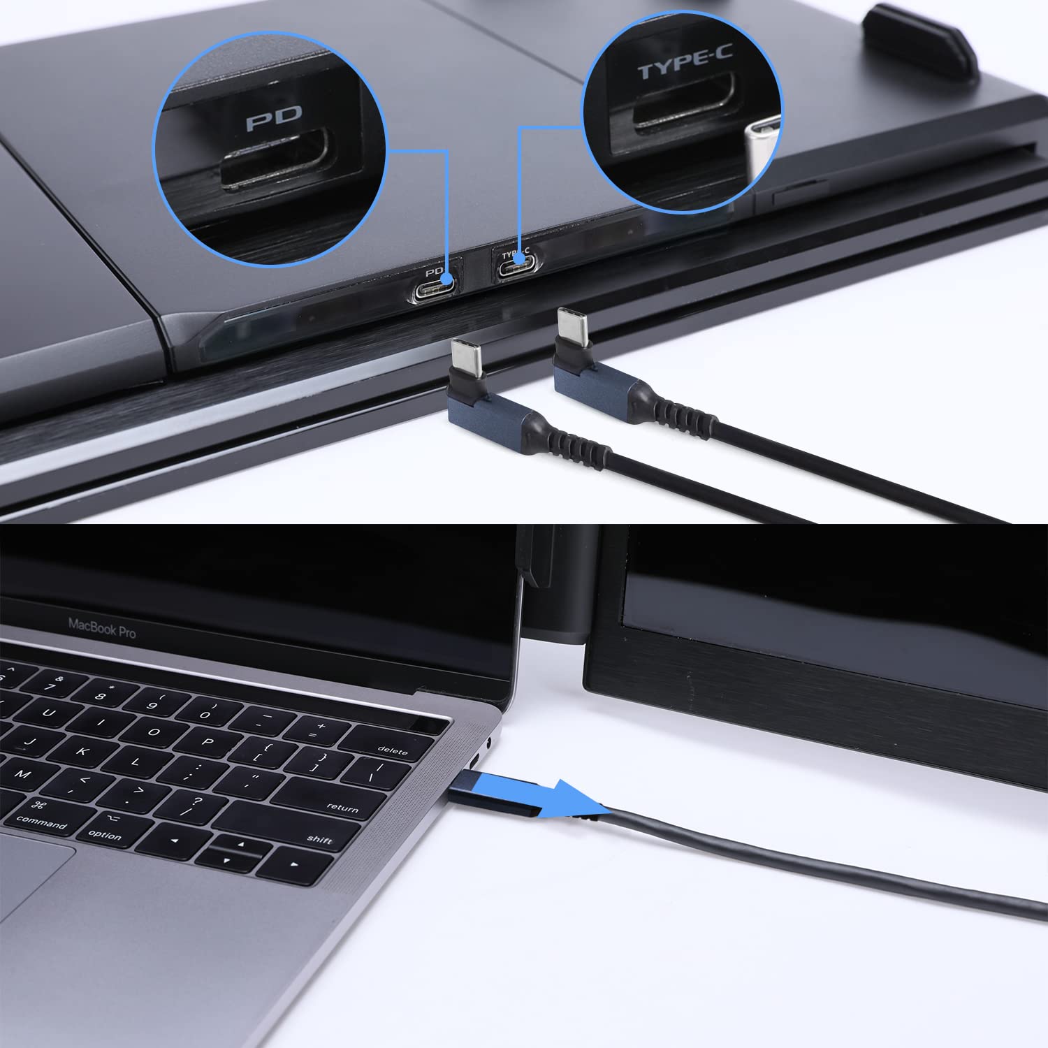Gretutu Triple Portable Monitor for Laptop - P2 Pro 13.3'' Full 1920x1080p HD IPS Dual Extender Screen for 13.3''~17'' MAC/Windows/Linux Laptop with USB-C & USB-A