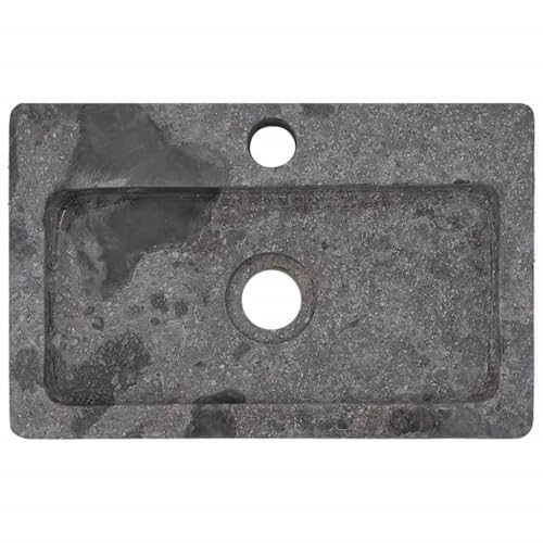 Wall-mounted Sink Gray 15"x9.4"x2.6" Marble,Marble WallMounted Sink: Modern Elegance for Your Bathroom or Washroom Bath Fixtures,Bathroom Sinks