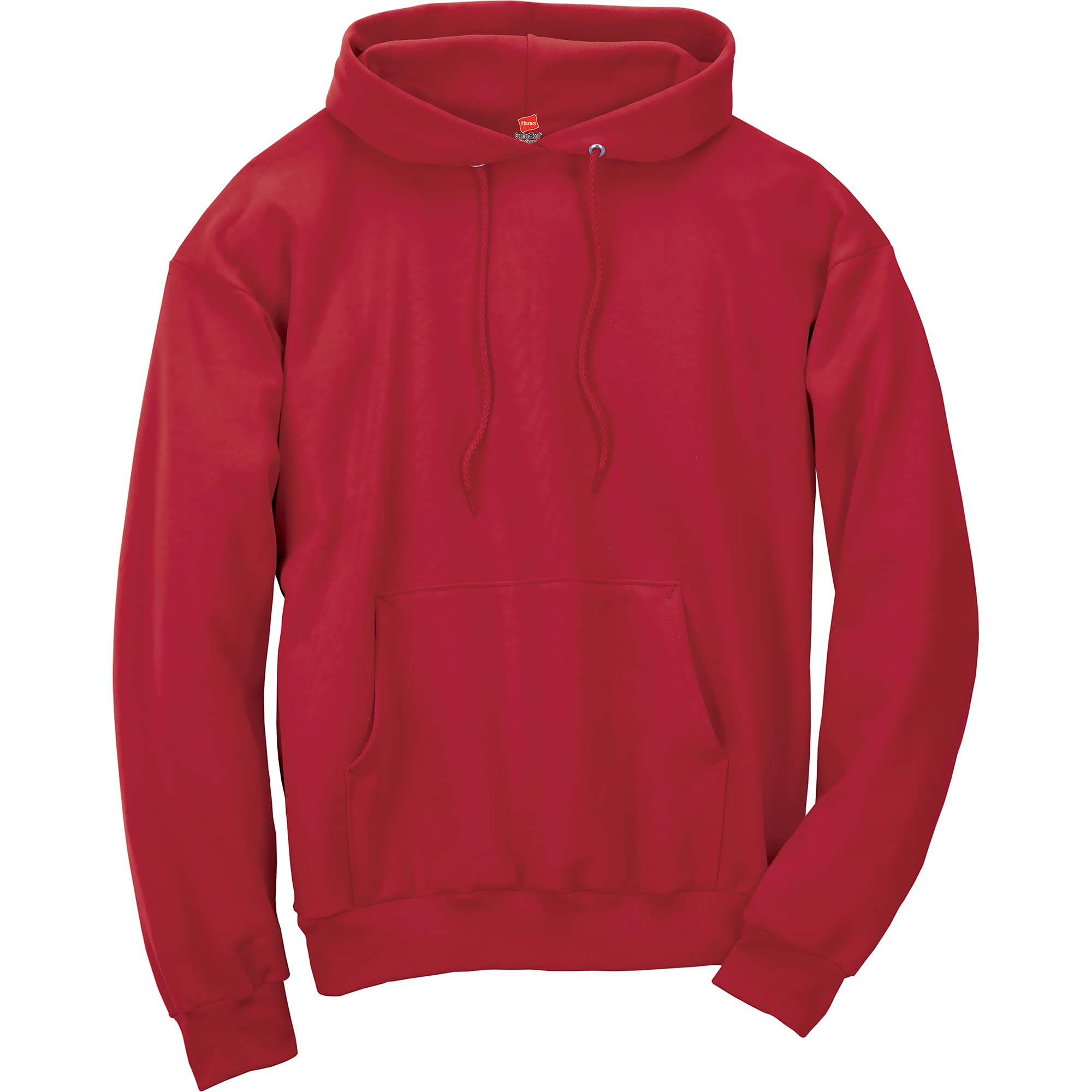 Hanes Men's Pullover EcoSmart Hooded Sweatshirt, Deep Red, Medium