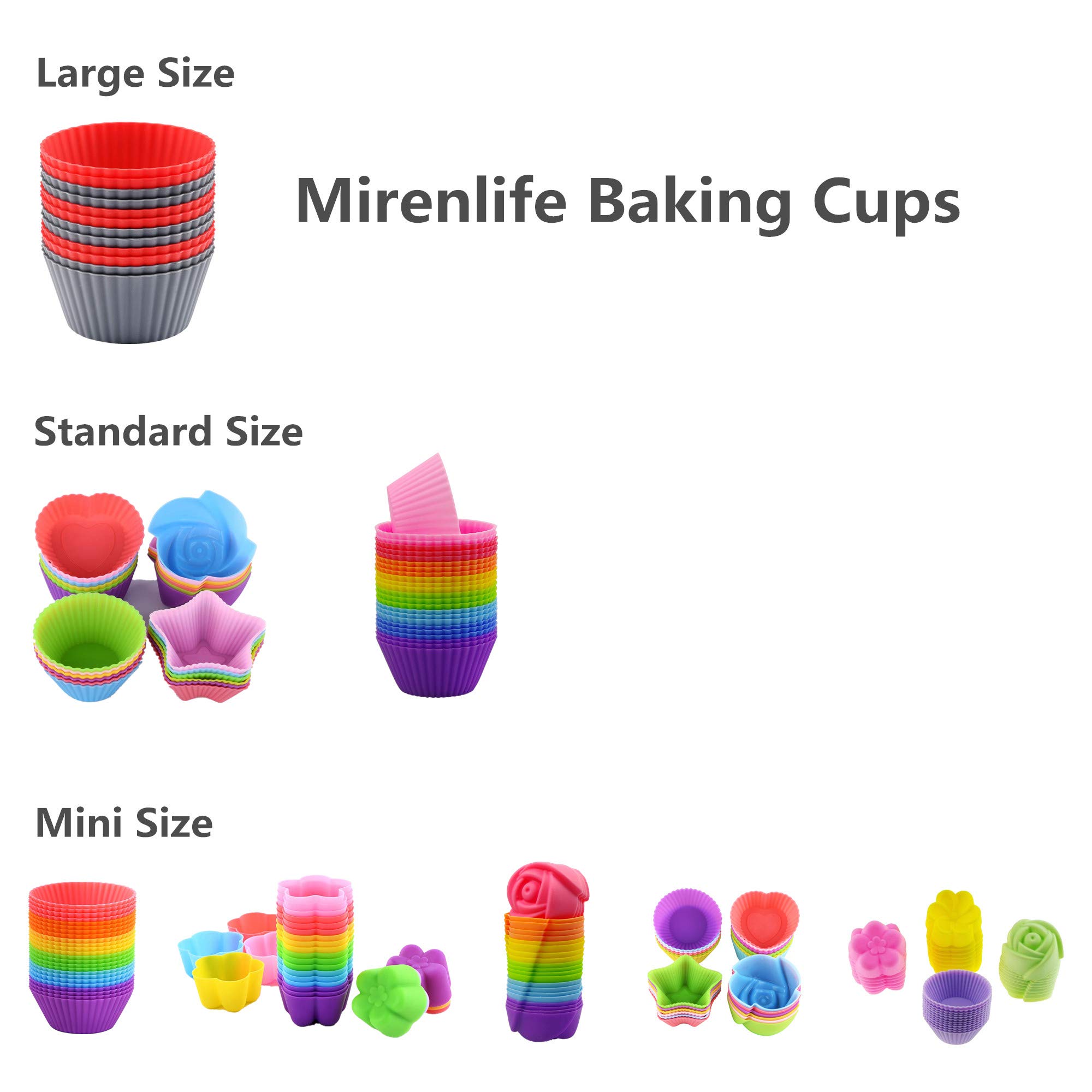 Mirenlife Reusable and Non-stick Mini Silicone Baking Cups/Muffin Cups/Mini Cupcake Liners/Mini Chocolate Holders/Truffle Cups -24 Pack-6 Vibrant Colors Flower