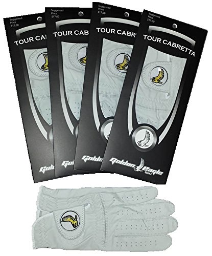 Golden Eagle Golf 4 Pack Glove 100% Cabretta Leather Men's XXX Large Left Hand Glove for Right Hand Player