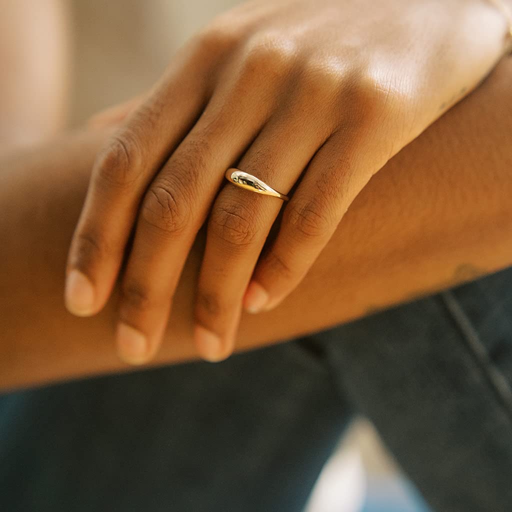 Honeycat Dome Top Ring Band in Gold, Rose Gold, or Silver | Minimalist, Delicate Jewelry (Silver, 7)