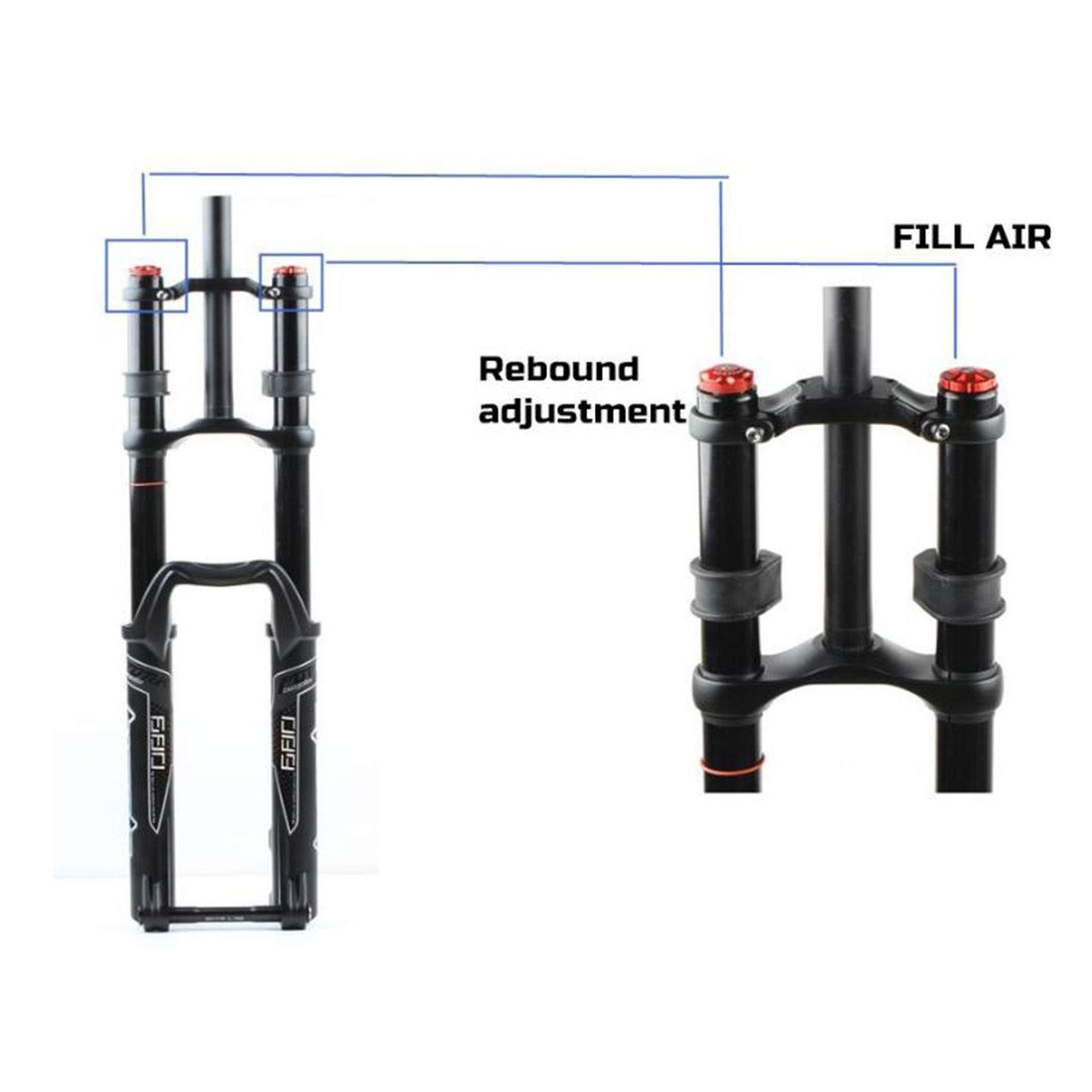 NEYLLO Bike Fork 27.5/29in Mountain Bike Fork,Downhill Fork Soft Tail Suspension Air Pressure Front Fork Apply Tire 3.0inch (Size : 27.5in)