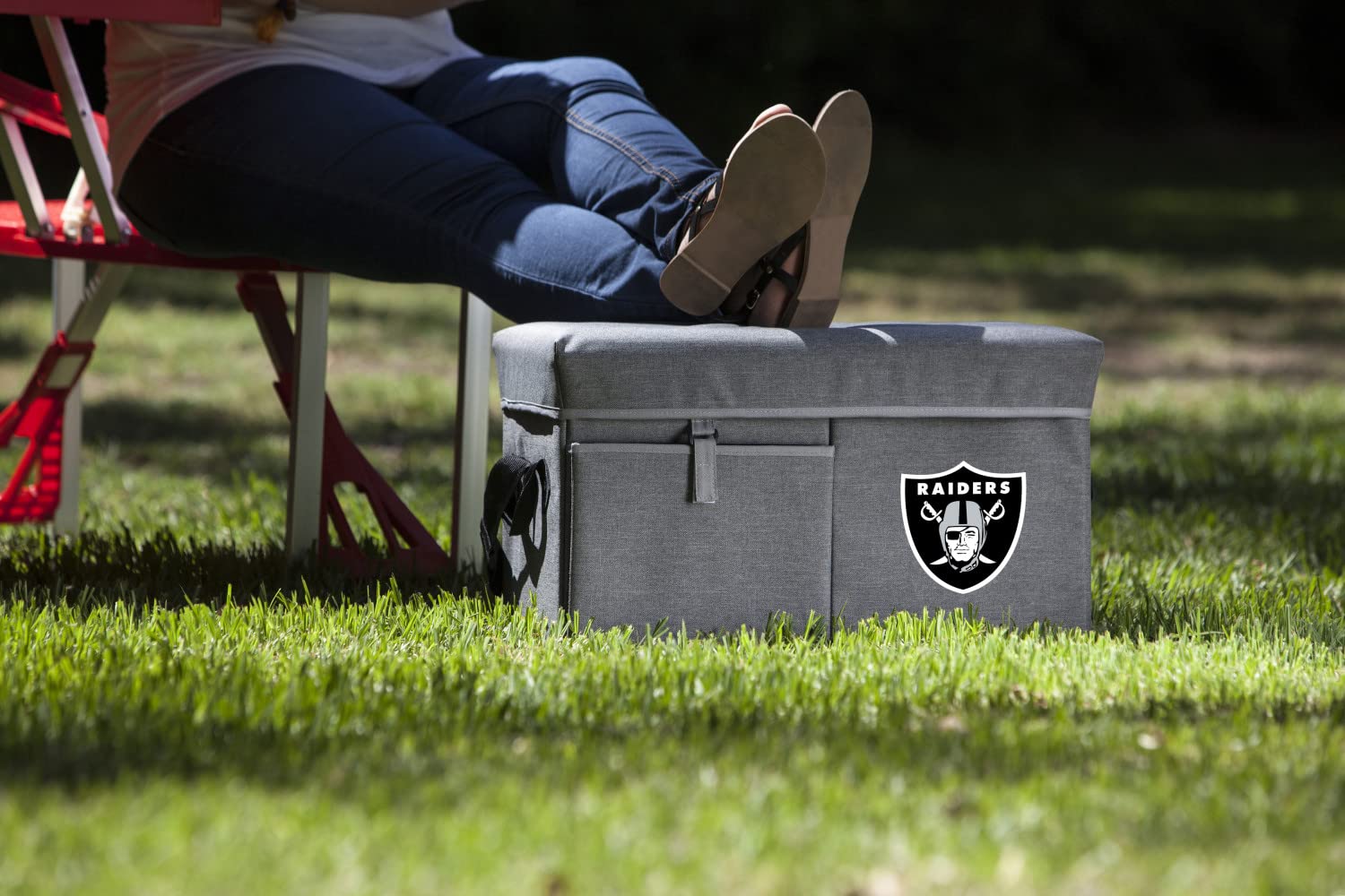 Gray Las Vegas Raiders Ottoman Cooler & Seat