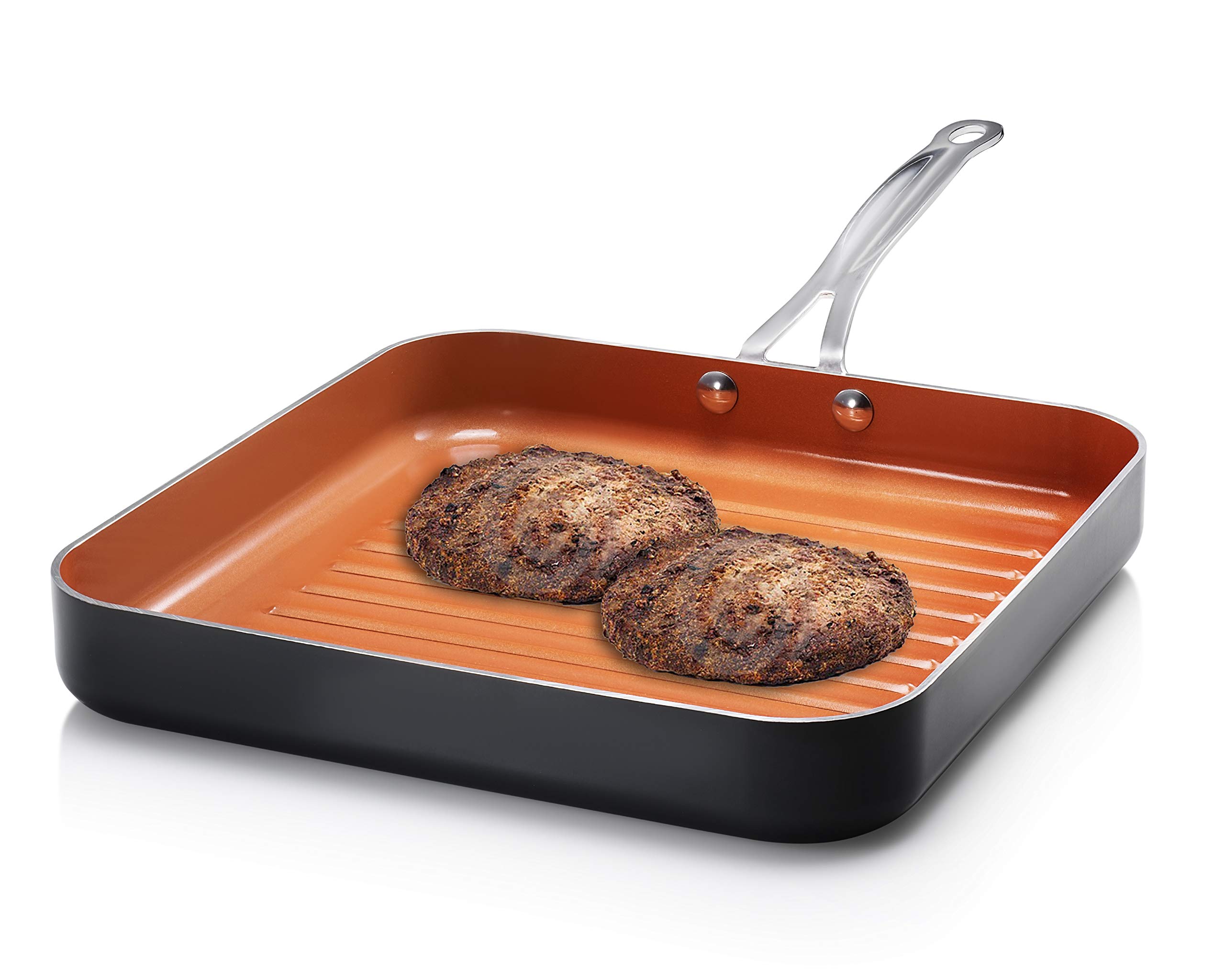 Gotham Steel Pots and Pans Set, 20 Pc Non Stick Cookware Set, Long Lasting Nonstick Kitchen Set with Pan Set, Pot Set, Baking Set & Gotham Steel Grill Pan – 10.5” Square Aluminum Grill Pan