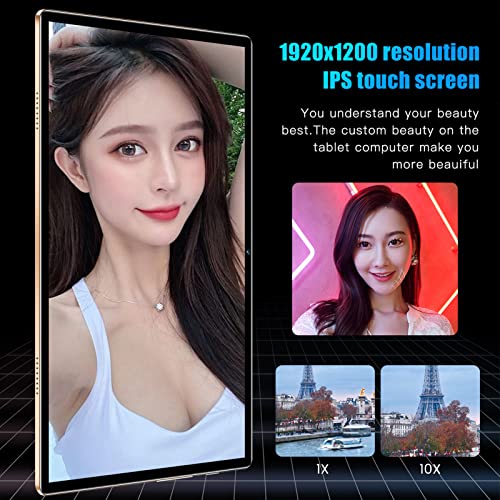 PUSOKEI 10.1 inch Tablet for Android11,Gold,Talkable Smart Tablet 2.4/5G WiFi,8+256GB Memory,5+13MP Dual Camera,MT6592 Octa Core CPU,5800mAh,GPS,BT5.0