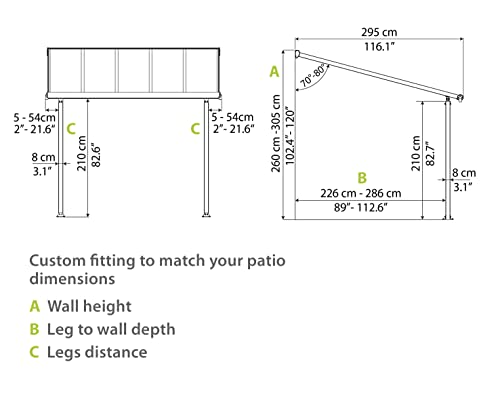Palram - Canopia Olympia Patio Cover - 10' x 18' - Gray/Bronze