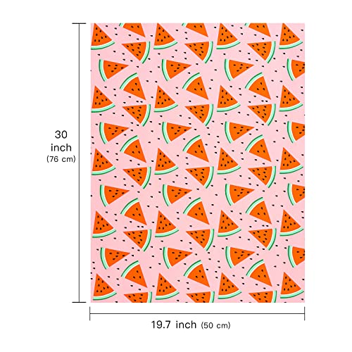 WRAPAHOLIC Fruit Wrapping Paper Sheet - 12 Sheets Watermelon Design Folded Flat for Birthday, Party, Baby Showers - 19.7 Inch X 30 Inch Per Sheet