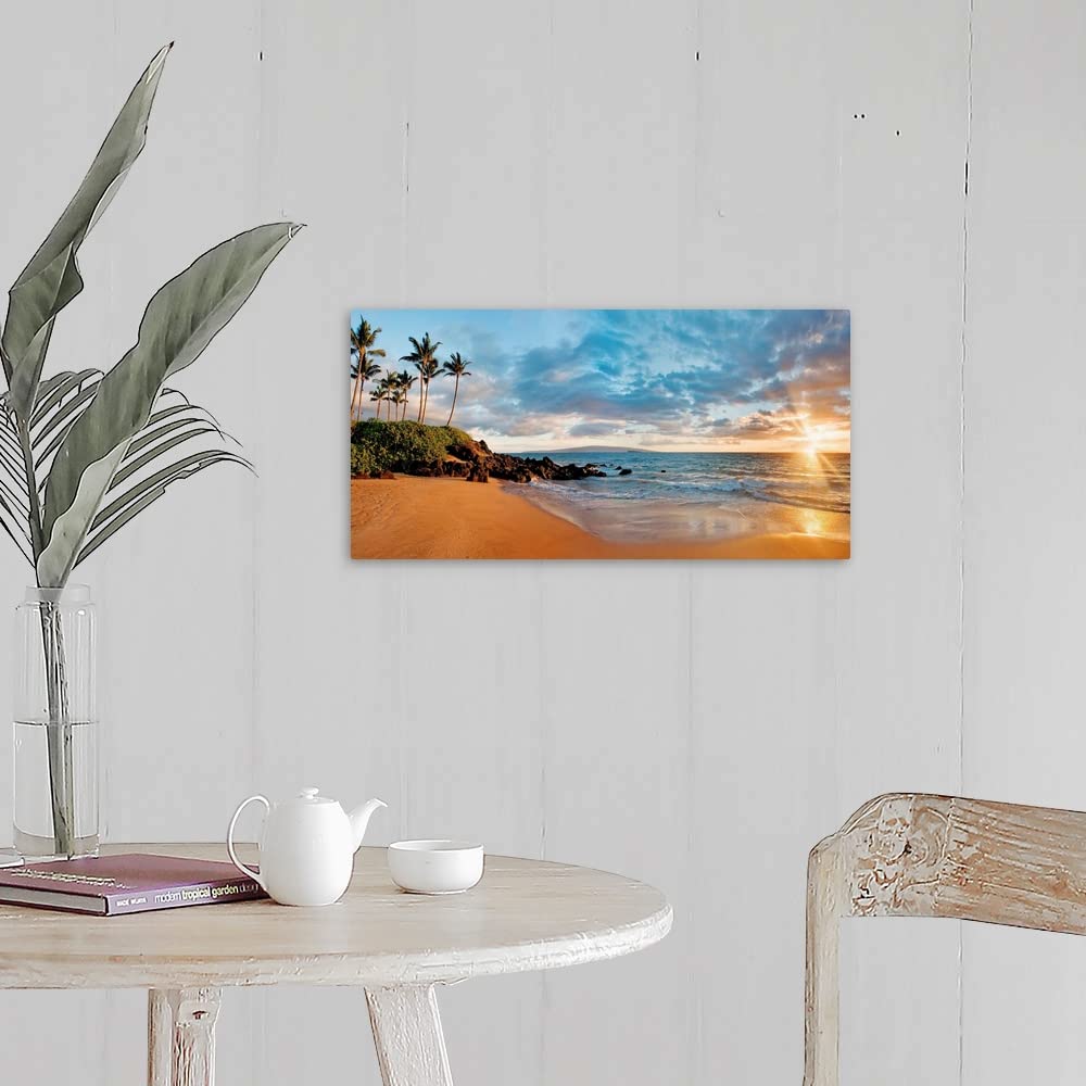 GREATBIGCANVAS Hawaii, Maui, Makena, Secret Beach At Canvas Wall Art Print, Coastal Home Decor Artwork, 48"x24"x1.5"