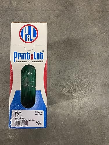 PRINTALOT PLA 3D Printer Filament, Dimensional Accuracy +/- 0.03 mm, 1 kg Spool, 1.75 mm Fluo Green