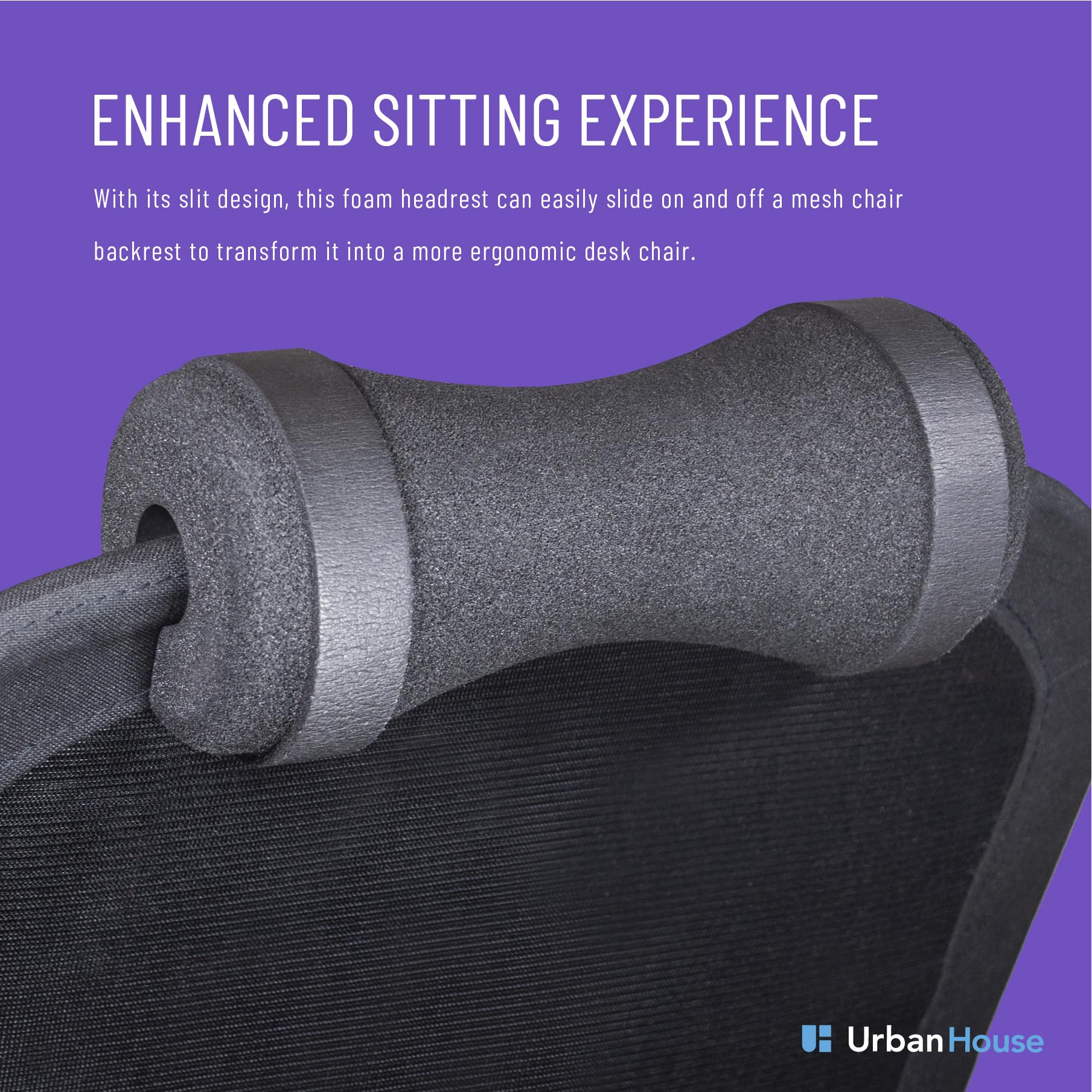 urbanhouse Neck Support Firm Pillow for Office Desk Mesh Chair Without Headrest