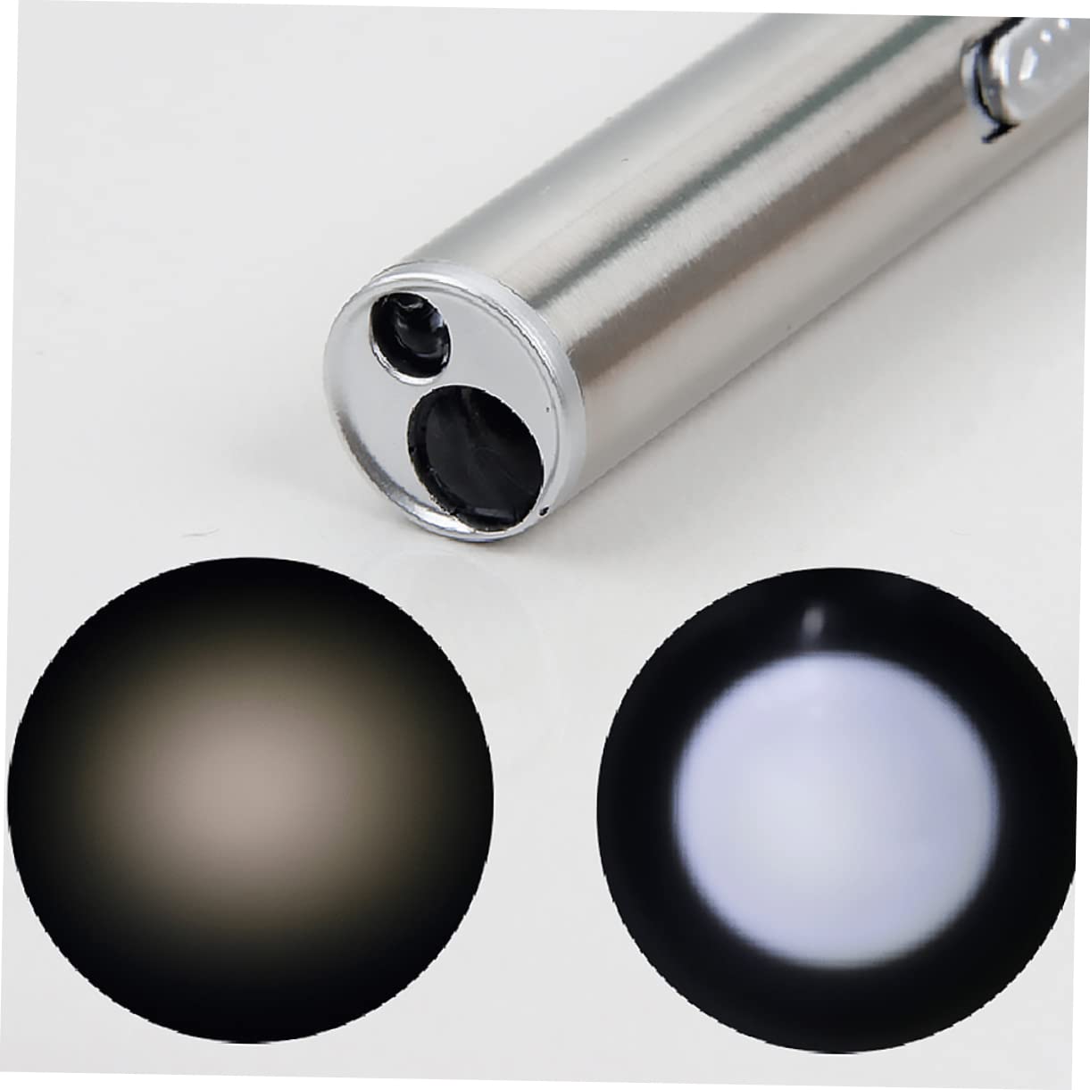 TOPPERFUN 2pcs Flashlight Waterproof Handheld Pen Light Pen Electric Torch Penlights Nursing Pen Lights Rechargeable Flash Light Medical Pen Light Pen for Doctors LED Silver Metal