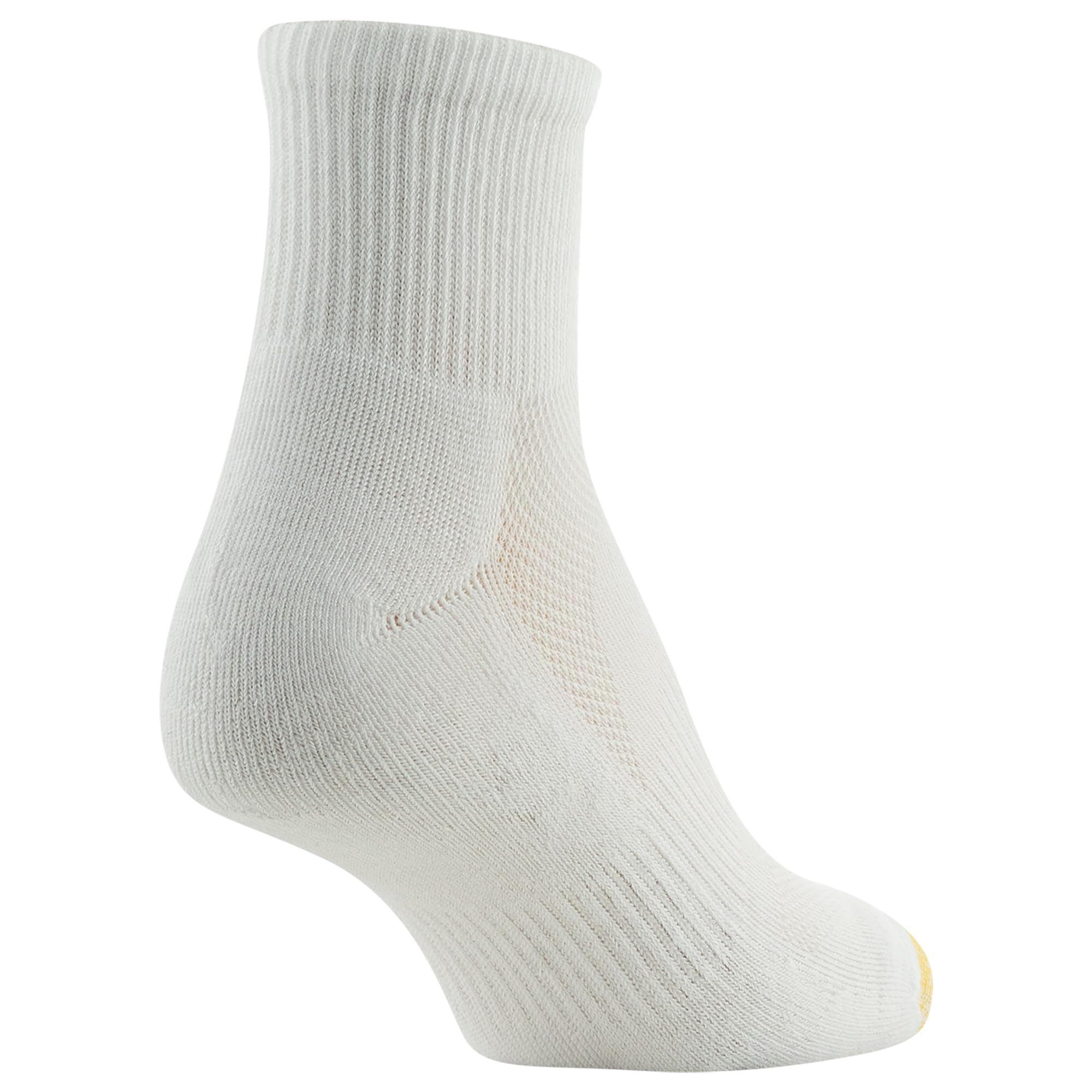 GOLDTOE Women's Half Cushion Sport Quarter Socks with Mesh, 6-Pairs, White, Medium
