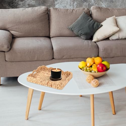 Water Hand-Woven Rectangular Storage Basket Storage Basket Storage Basket Indoor and Outdoor Goods Tray Decorative Baskets