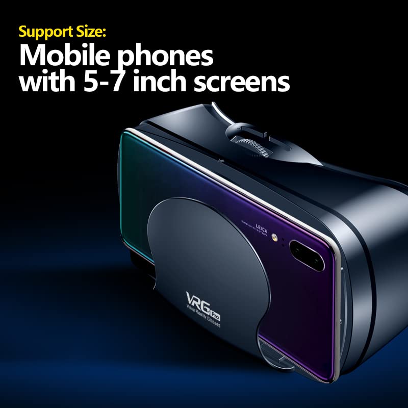 VR Headset with Controller, VR Glasses Compatible with 5.0-7.0inches iPhone & Android, 3D HD Virtual Reality Headset with Anti-Blue Light Eye Protected Lens for Kids & Also Adults