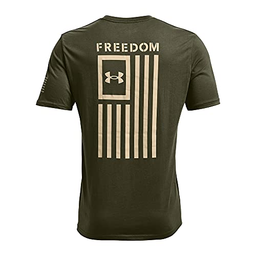 Under Armour Men's New Freedom Flag T-Shirt , Marine Od Green (390)/Desert Sand , X-Large