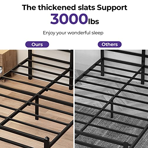 GreenForest Queen Bed Frame Quick Lock Heavy Duty Metal Platform and Full Size Bed Frame with Headboard