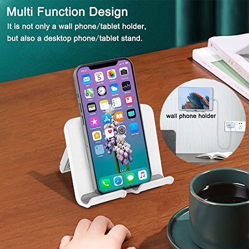 Upgraded Shower Phone Holder Tablet Wall Mount Phone Holder Removable,Self-Adhesive Mobile Cell Phone iPad Holder for Bed Bathroom Kitchen, Compatible with iPad iPhone Samsung Galaxy Tablet Switch