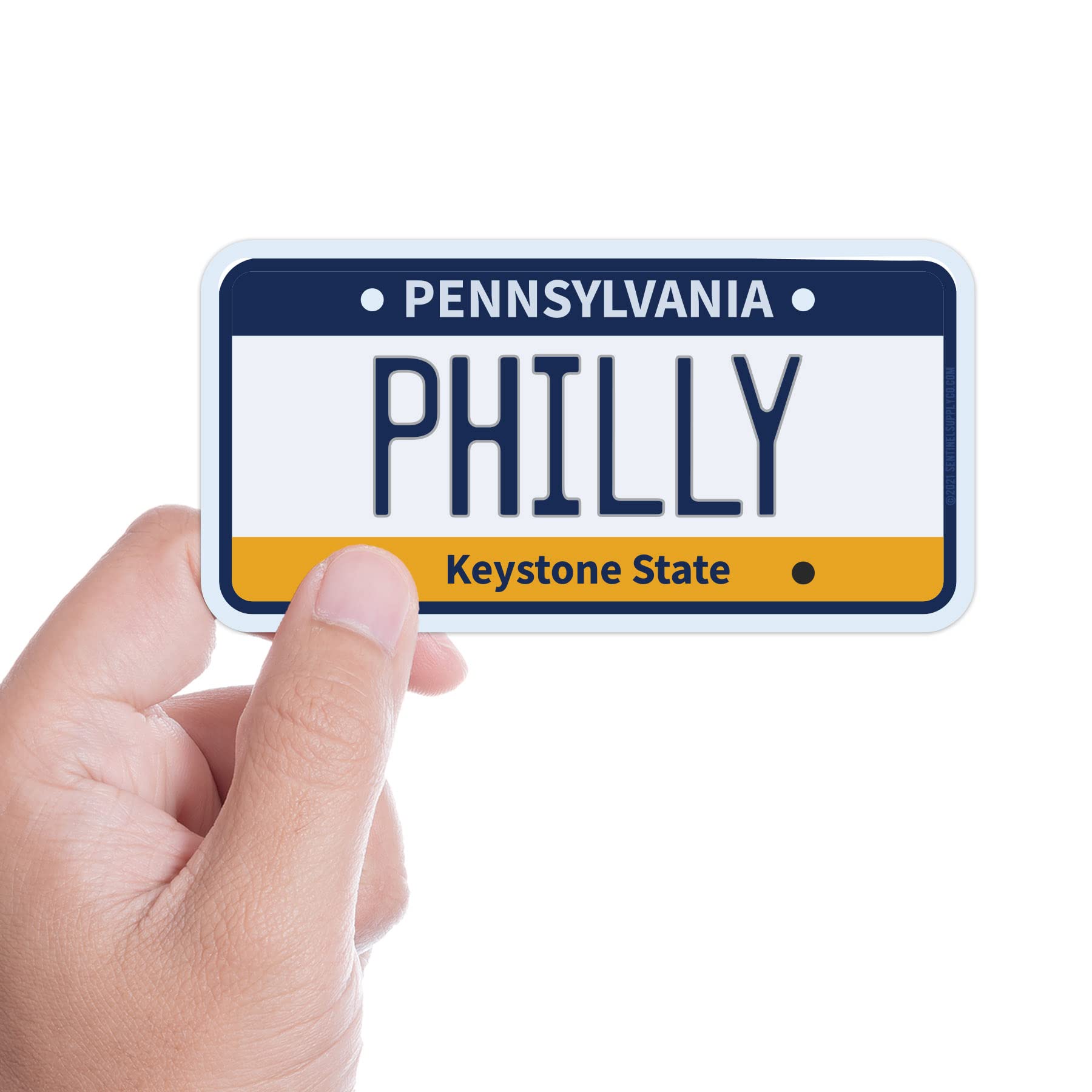 Philly Sticker on Pennsylvania License Plate - Philadelphia Bumper Stickers for Car - Philly Decal for Hydroflask - Eastern PA Laptop Decal