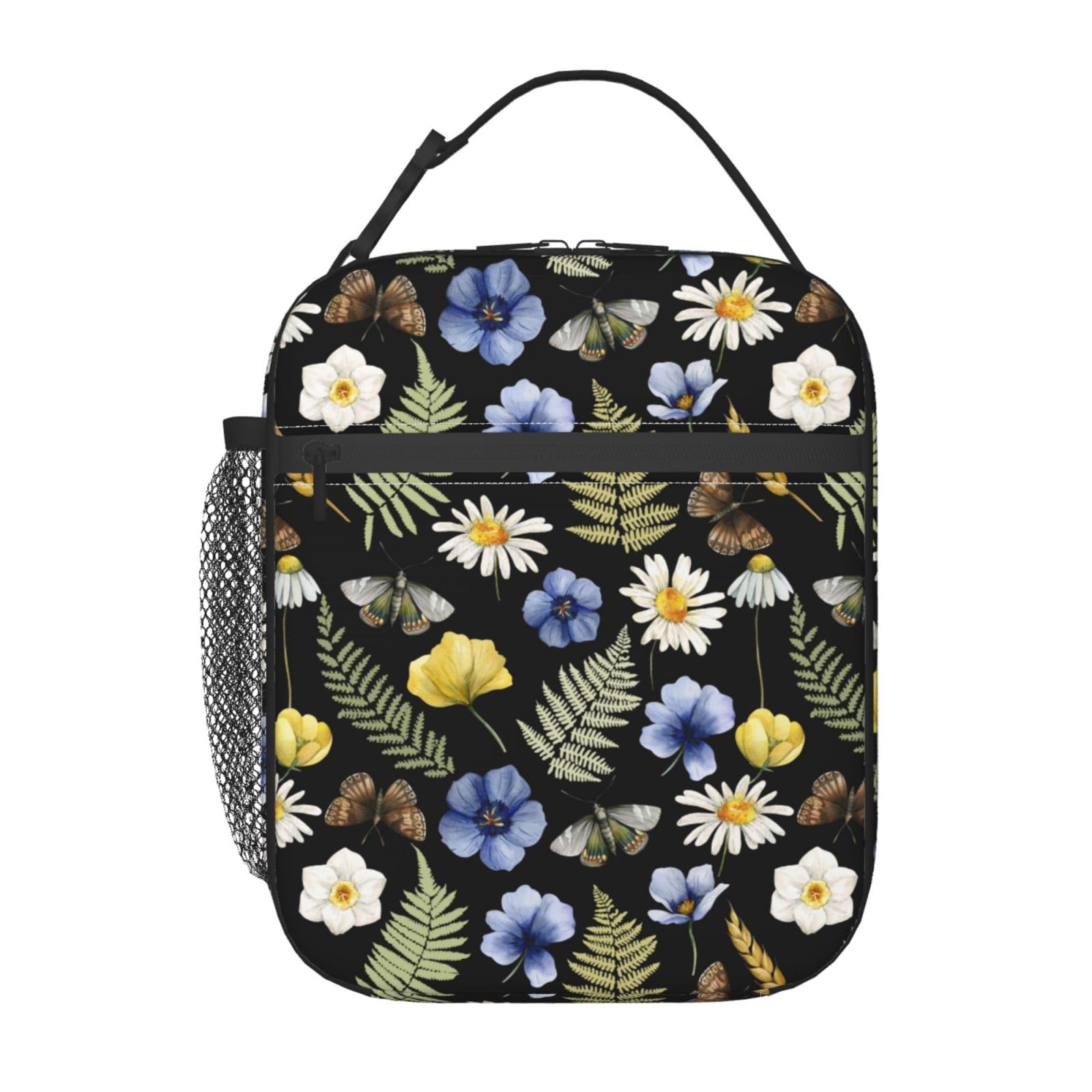 Greatreme Wildflower Lunch Bag For Men Women, Reusable Insulated Lunch Bag Portable Lunch Tote