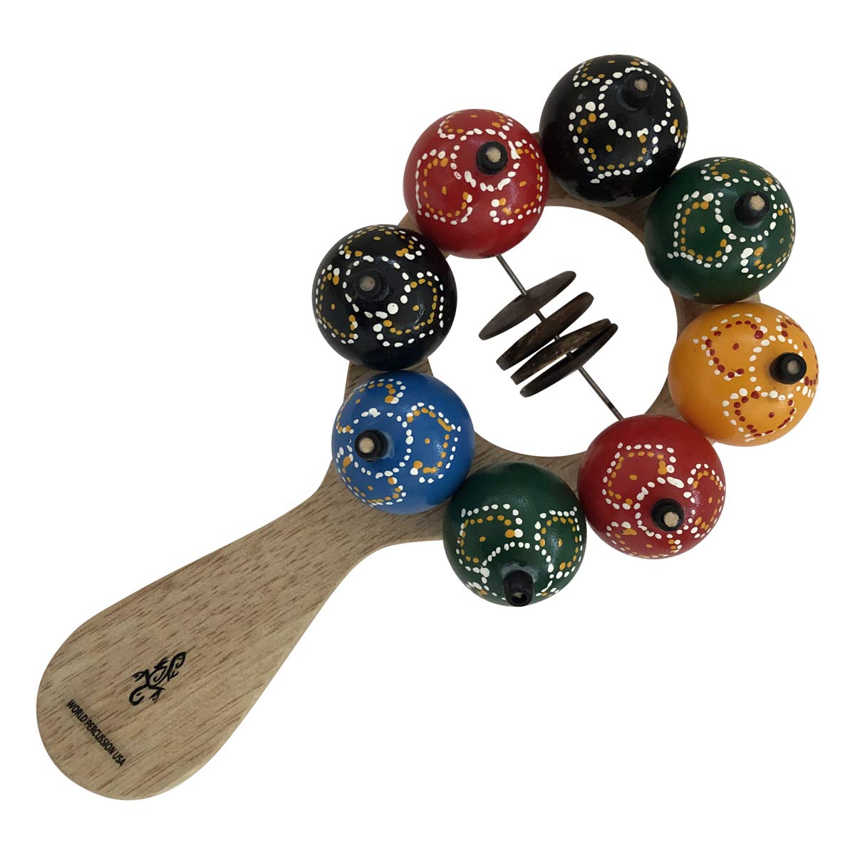 Hand-painted Slider 8-Ball Shaker - Multi-colored hand percussion musical instrument egg rattle by World Percussion USA - Hand painted design