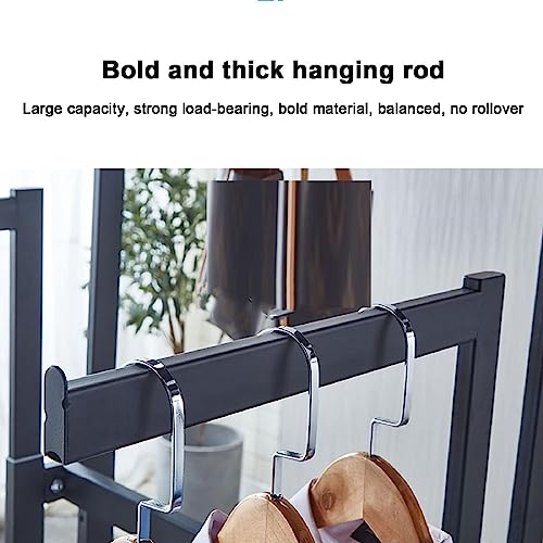 SXFYWYM Floor-Standing Metal Garment Rack, Clothes Shelves Heavy Duty Black 6 Way Rack, Adjustable Lifting Retail Clothing Rack Hanging Clothes Racks, Rack for Hanging Clothes Retail Display