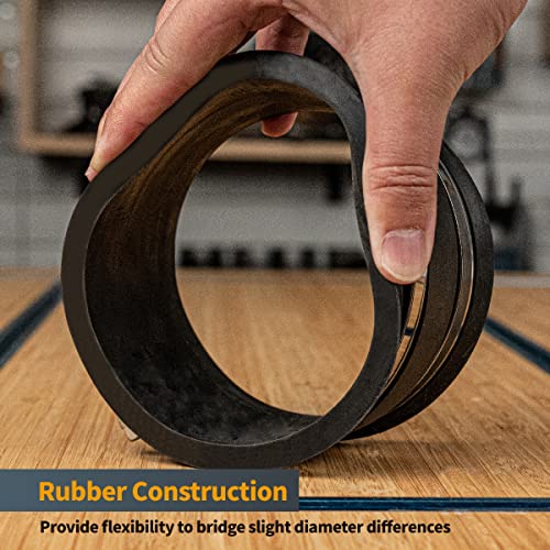 POWERTEC 70149V 4 Inch Dust Control Flex Cuff with Steel Hose Clamps, Hose Connector Rubber Cuff Coupler for Woodworking Dust Collection Fittings, Dust Collector Accessories & Machinery, 1pk