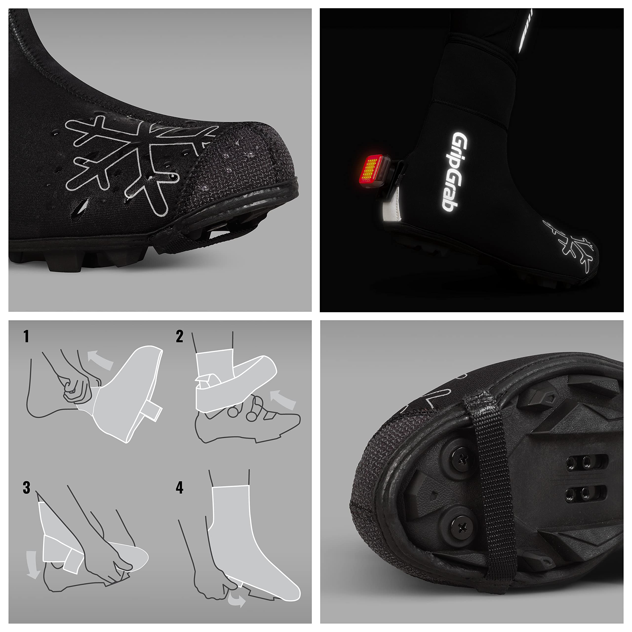 GripGrab Arctic X Waterproof Deep Winter Gravel MTB Cycling Shoe Covers Offroad Fleece Lined Cold Weather Biking Overshoes