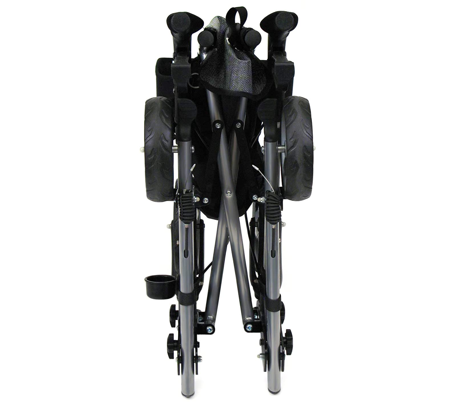 HealthSmart Walker Rollator with Seat and Backrest, Adjustable Handle Height, FSA HSA Eligible, Removable Storage Bag and a Durable Lightweight Frame That Folds While Supporting up to 300 pounds