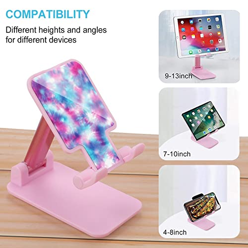 Tie Dye Funny Foldable Desktop Cell Phone Holder Portable Adjustable Stand Desk Accessories