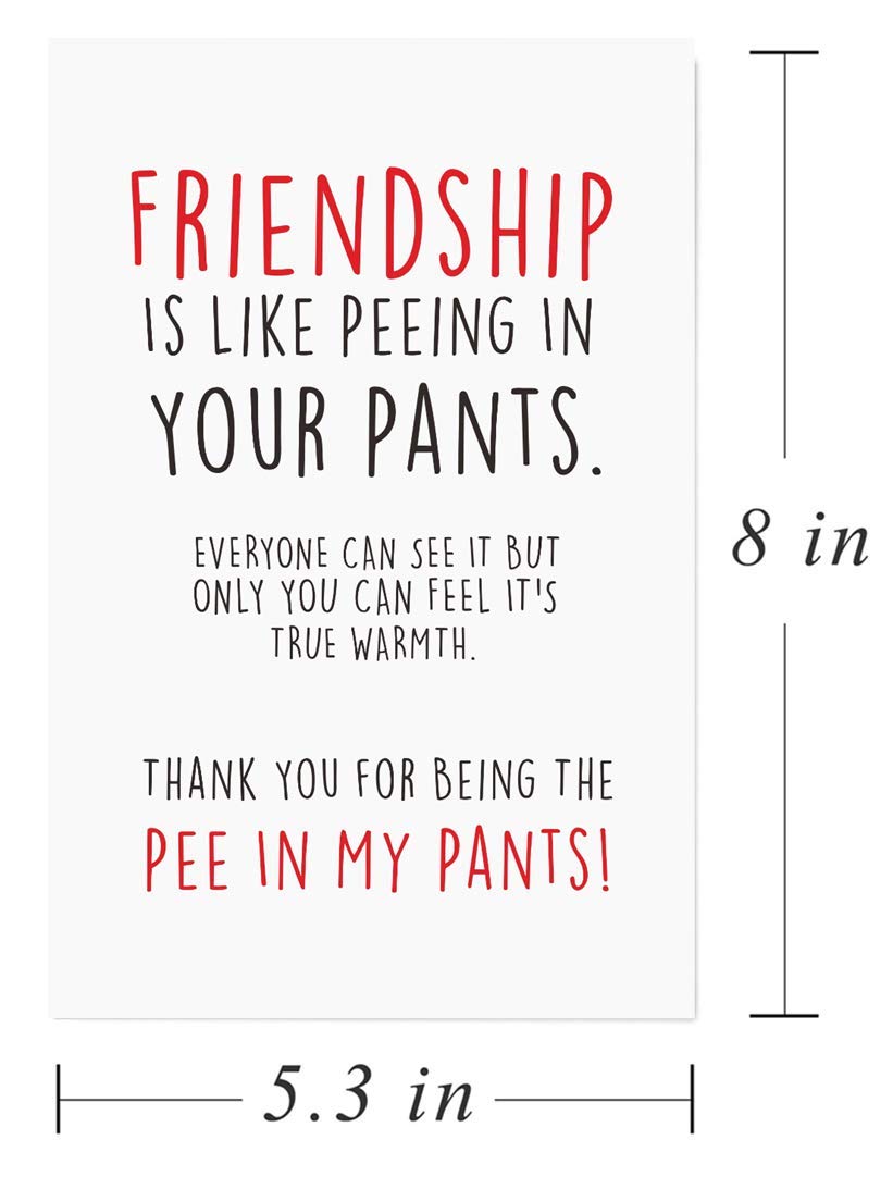 Gonzey Funny Best Friend Birthday Cards,Friendship Is Like Peeing In Your Pants
