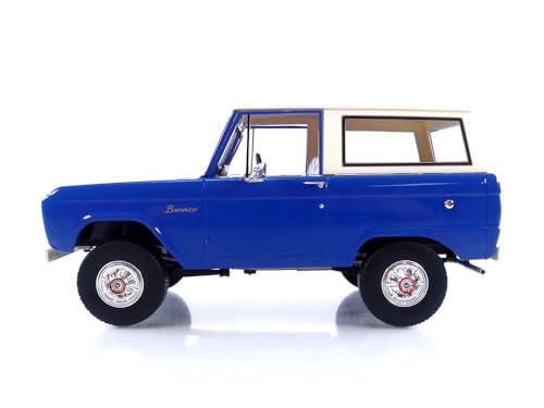 Greenlight 1966 Ford Bronco Blue with Cream Top 26th Annual Woodward Dream Cruise Featured Heritage Vehicle Artisan Collection 1/18 Diecast Model Car