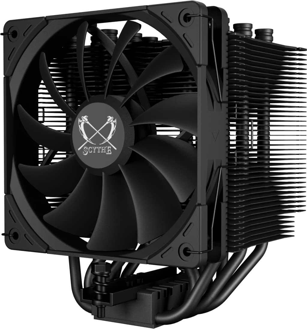 Scythe Mugen 5 Rev.C CPU Air Cooler, 120mm Single Tower, Black Edition LGA1700 AM5- Kaze Flex Black 120mm PWM Fan Bundle - Dual Fans Edition