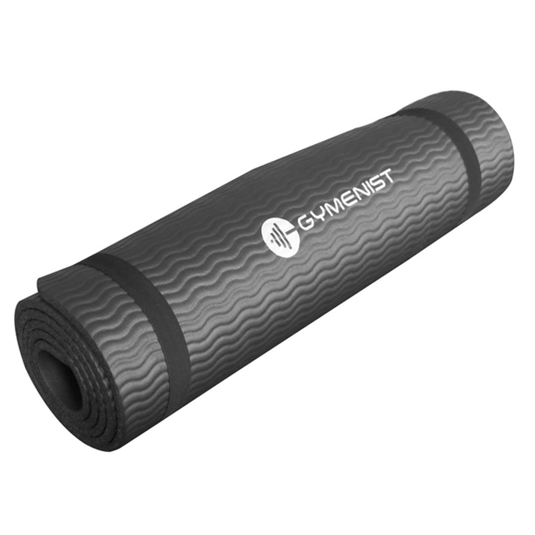 GYMENIST Thick Exercise Yoga Floor Mat Nbr 24 X 71 Inches Great for Camping Cardio Workouts Pilates Gymnastics (Red)