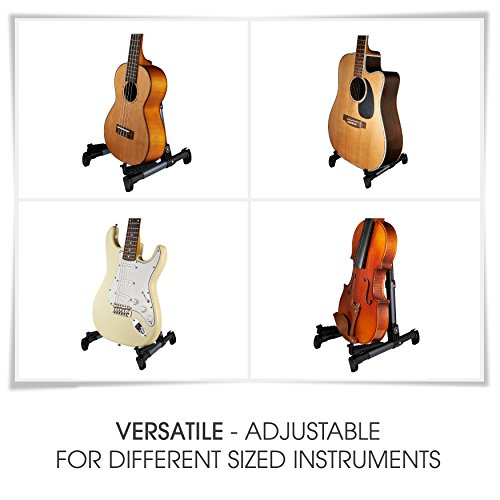 Guitar Stand for Acoustic/Electric/Classical Guitars and Violin, Ukulele, Bass, Banjo, Mandolin -Folding, Portable & Lightweight