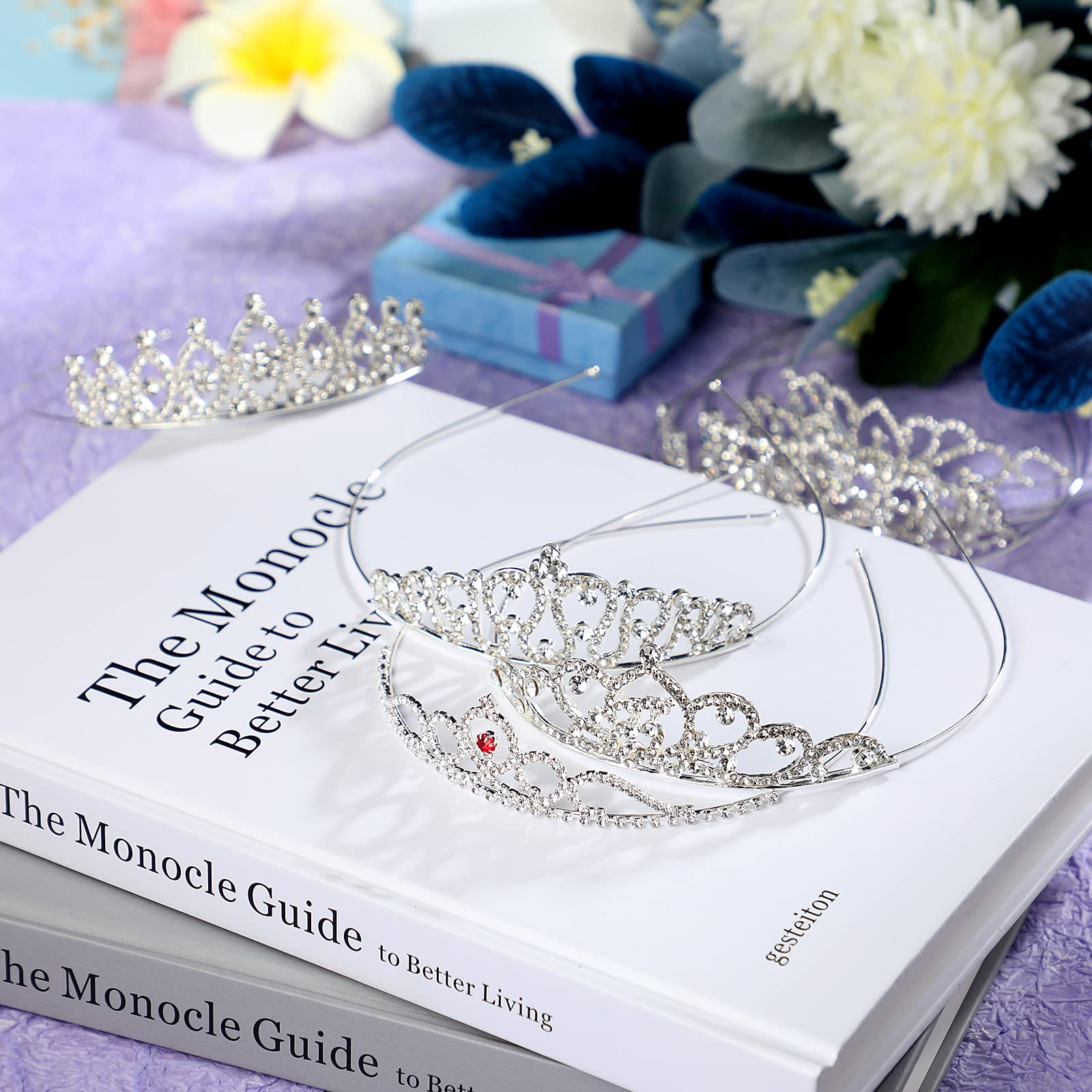 Hicarer 12 Pcs Tiaras for Girls Crystal Tiara Princess Crown for Kids Wedding Birthday(Classic)