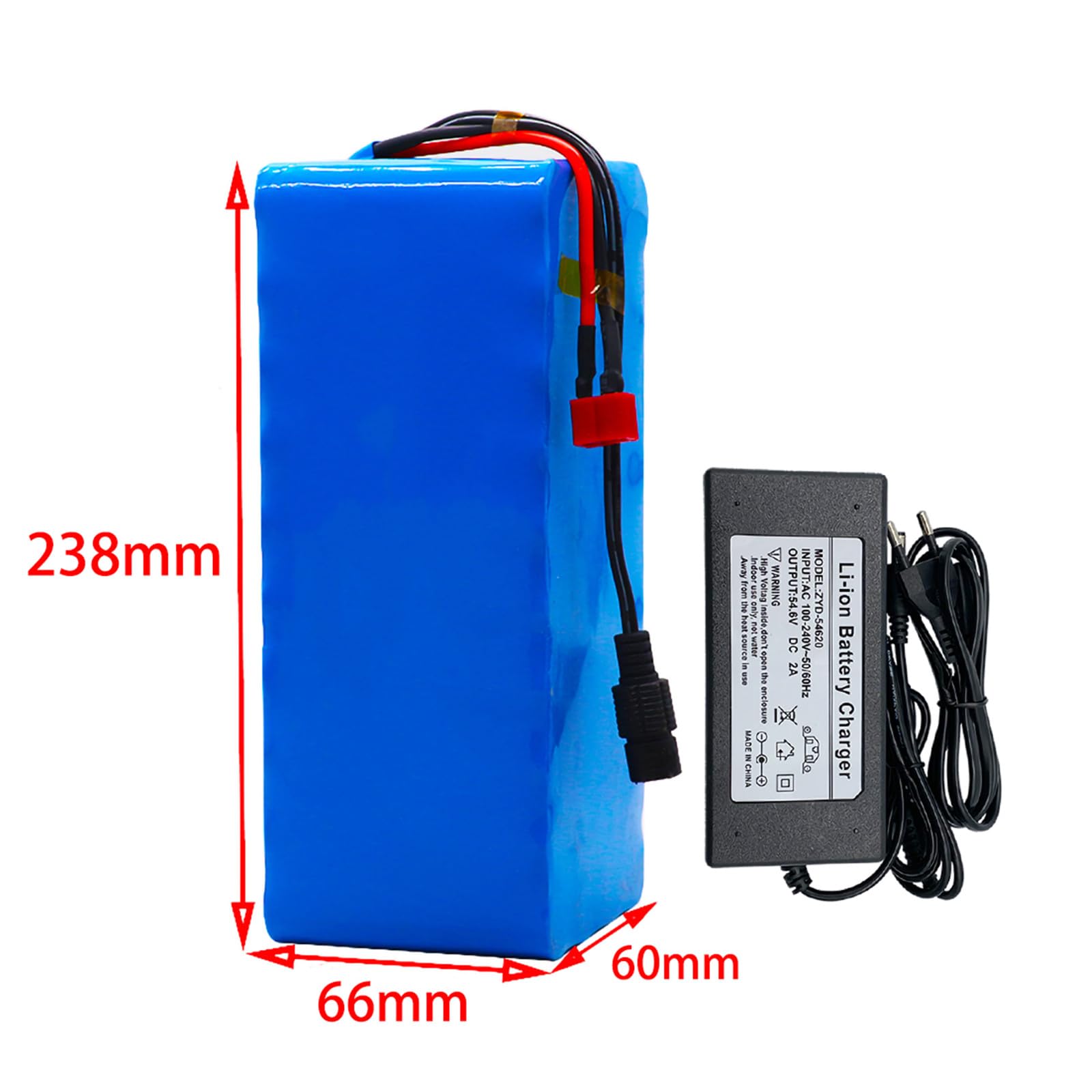 HefddEHY 48V 14000Mah Lithium-Ion Battery Pack,Built in 20A BMS,with T Connector + 54.6V 2A Charge,for 250W- 1000W E-Bike Electric Bicycle Scooter